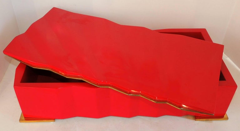 Fine Mid-Century Modern Red Lacquered Brass Lorin Marsh Deco ...