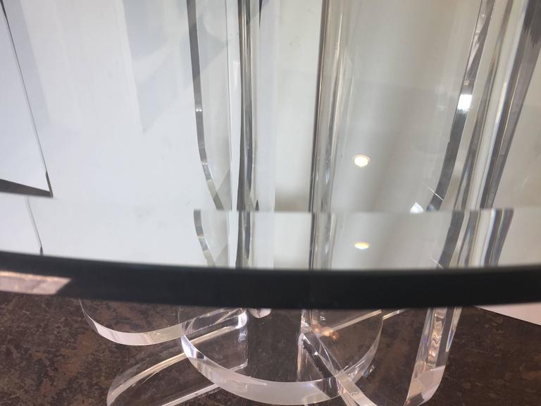 Lucite and Glass Round Dining Table at 1stDibs