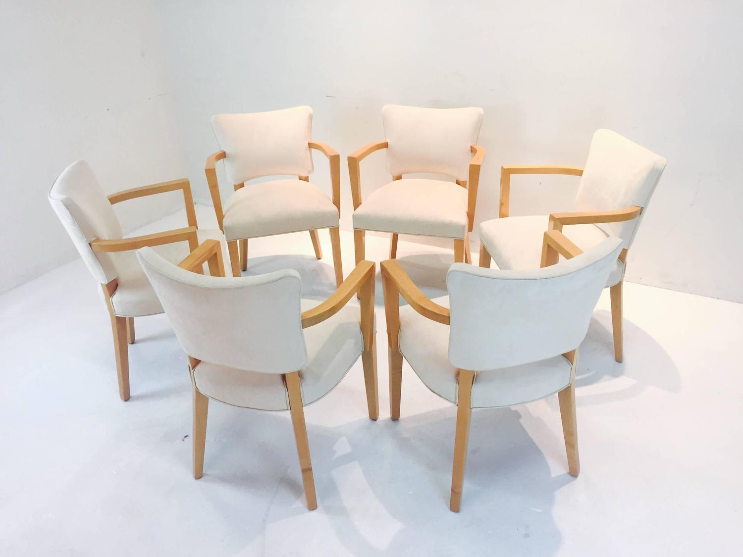 Set of Six French Art Deco Dining Chairs at 1stdibs