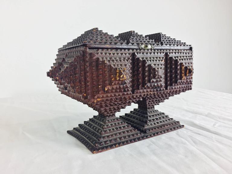 Cubist Style Tramp Art Box at 1stDibs