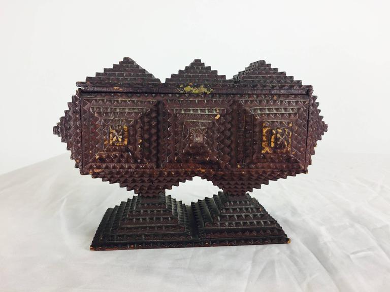 Cubist Style Tramp Art Box at 1stDibs