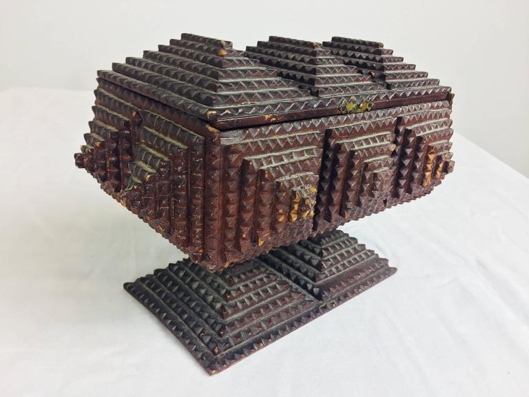 Cubist Style Tramp Art Box at 1stDibs