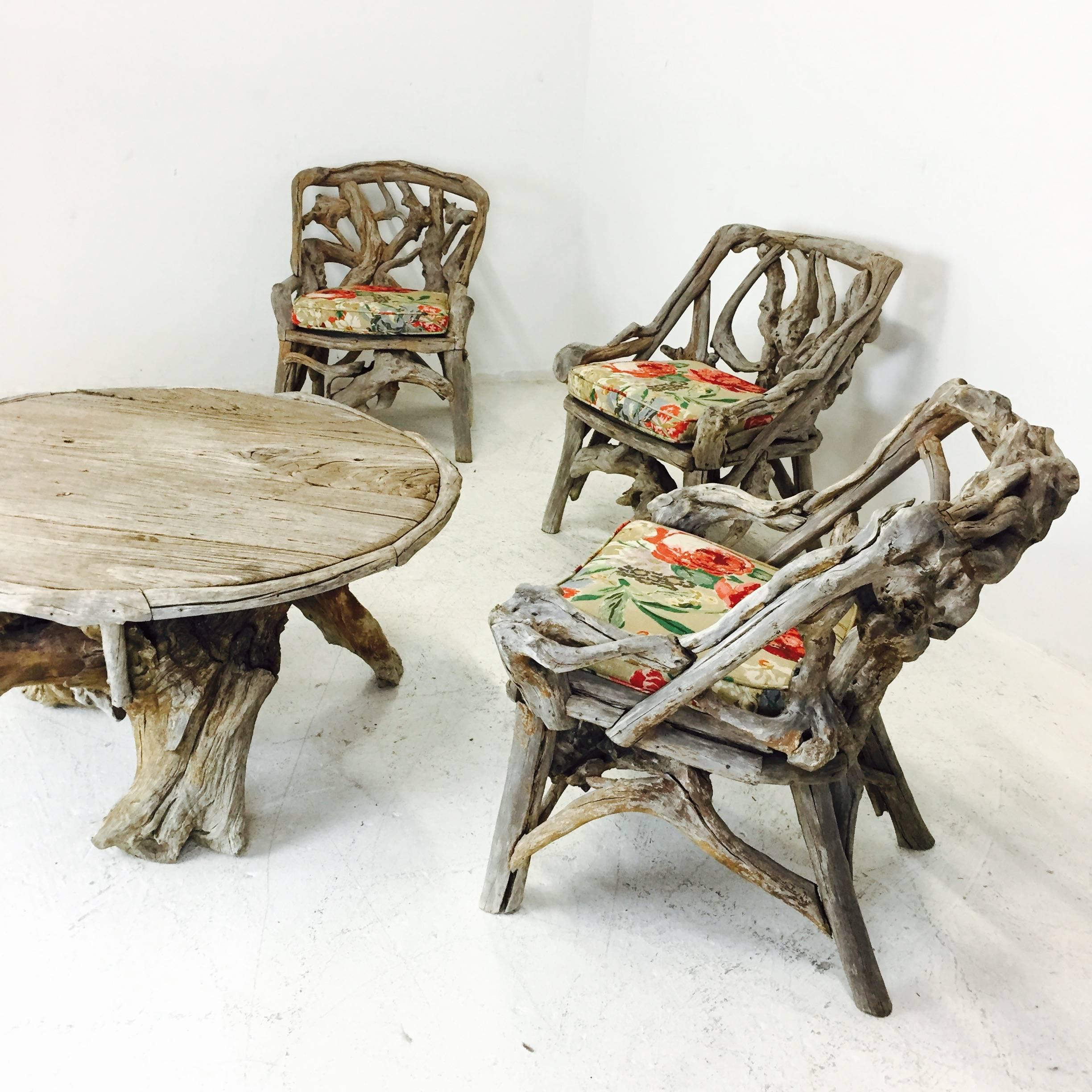 Rustic Adirondack Root Table and Chairs at 1stDibs | root chairs ...
