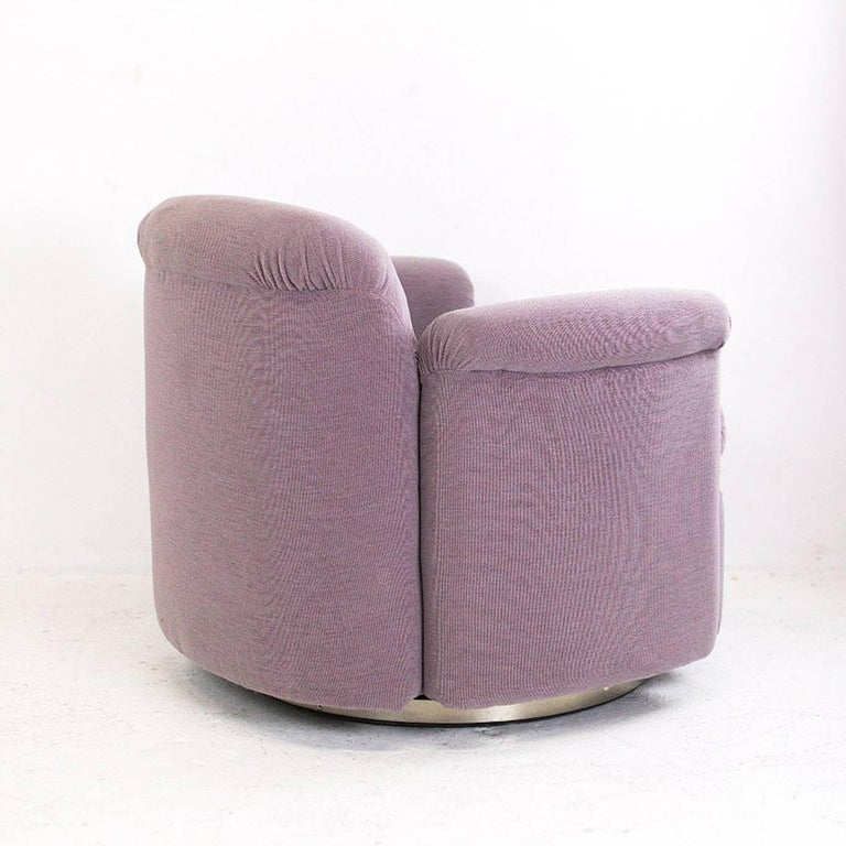 Pair of Mauve Milo Baughman Swivel Chairs at 1stdibs