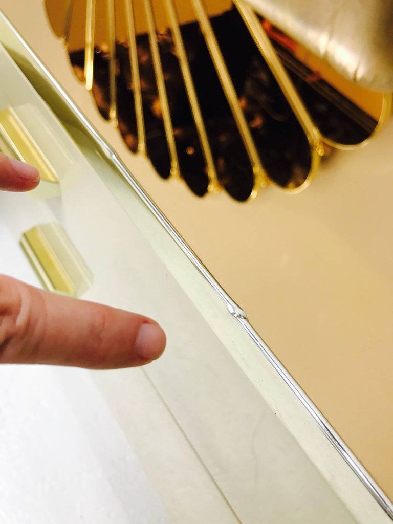 Bronze Mirrored Queen Platform Bed and Nightstands by Rougier at 1stDibs