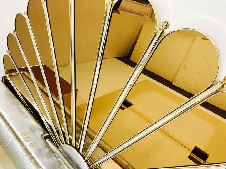 Bronze Mirrored Queen Platform Bed and Nightstands by Rougier at 1stDibs