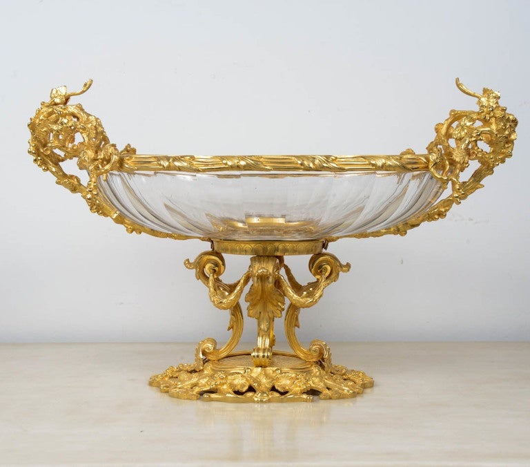 Crystal and Gilded Bronze Center of Table For Sale at 1stDibs