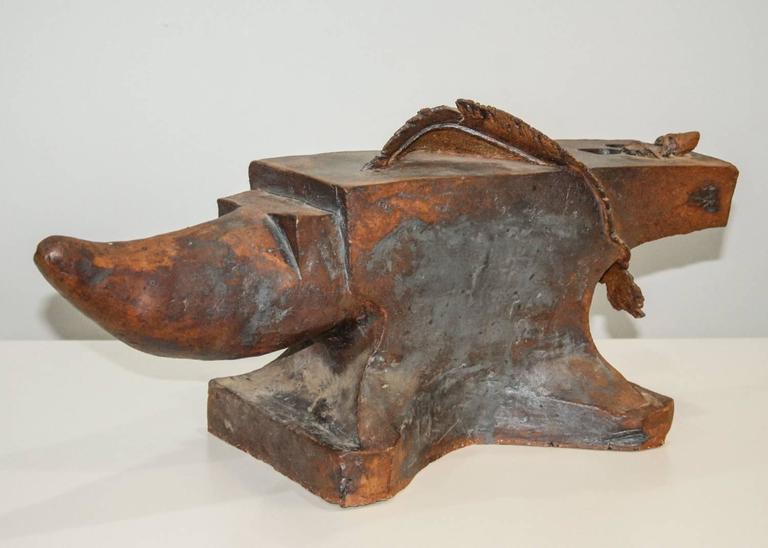 Large Contemporary Slab-Built Surrealist Sculptural Ceramic Anvil For ...