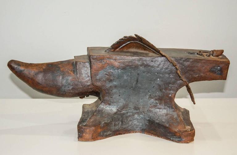 Large Contemporary Slab-Built Surrealist Sculptural Ceramic Anvil For ...