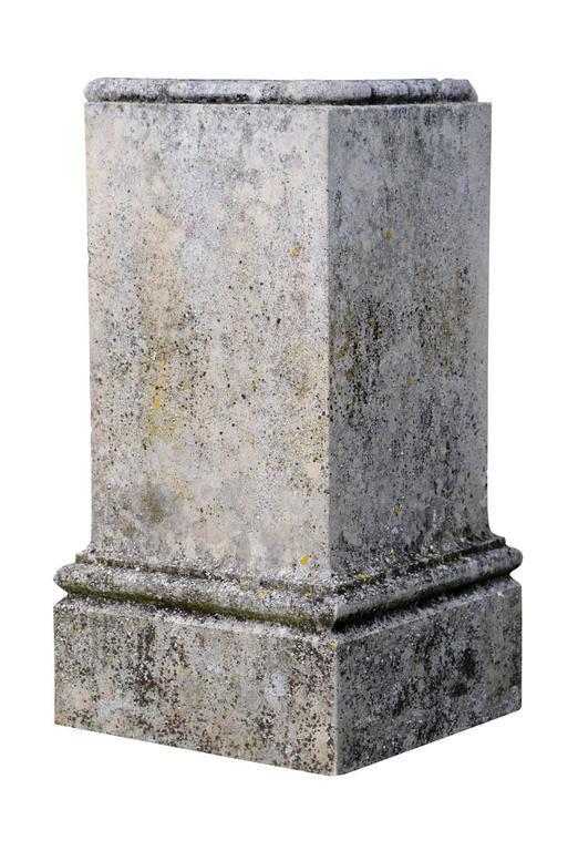 Stone Base with Carved Draped Decor, 19th Century at 1stDibs