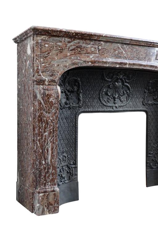French Louis XIV Style Red Rance Marble Fireplace, 19th Century For ...