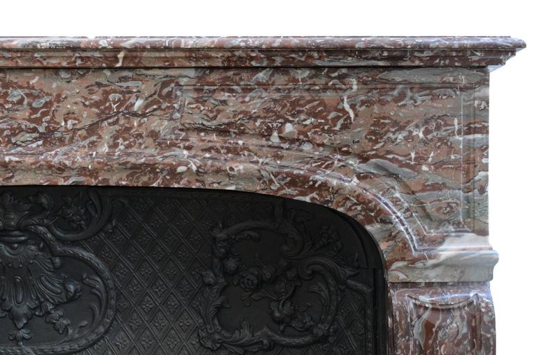 French Louis XIV Style Red Rance Marble Fireplace, 19th Century For ...
