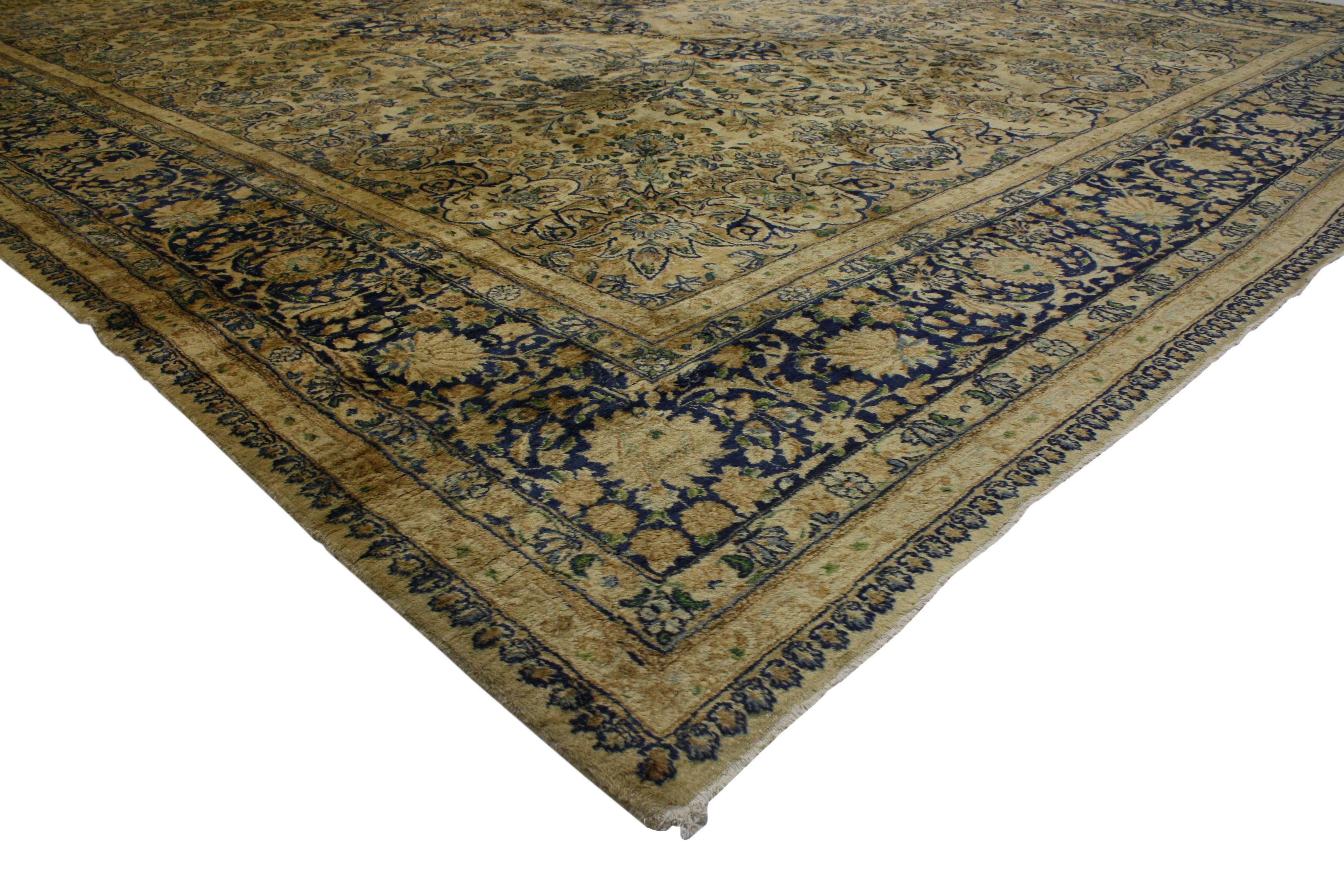 Antique Persian Kerman Rug with Hollywood Regency Style For Sale at 1stDibs