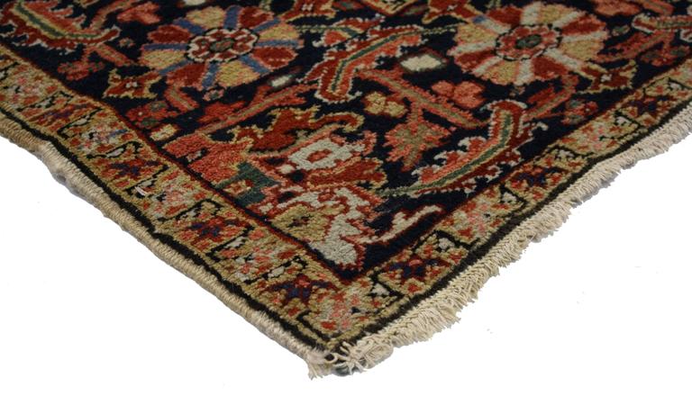 Vintage Persian Heriz Rug with Modern Parisian and Downton Abbey Style ...