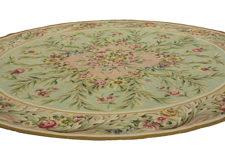 Antique French Aubusson Round Rug with Rococo Style at 1stDibs | round ...