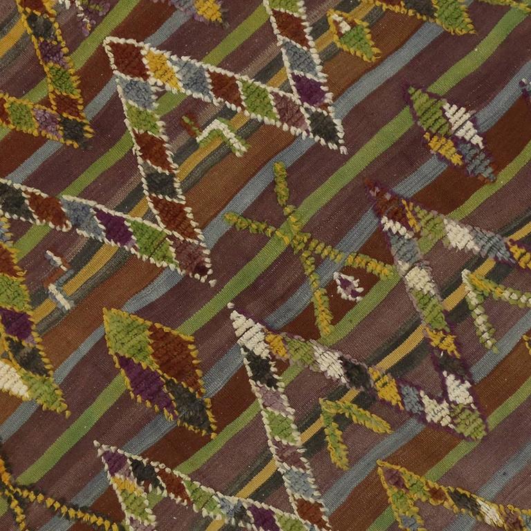 Vintage Berber Moroccan Kilim Rug with Tribal Style, High and Low ...