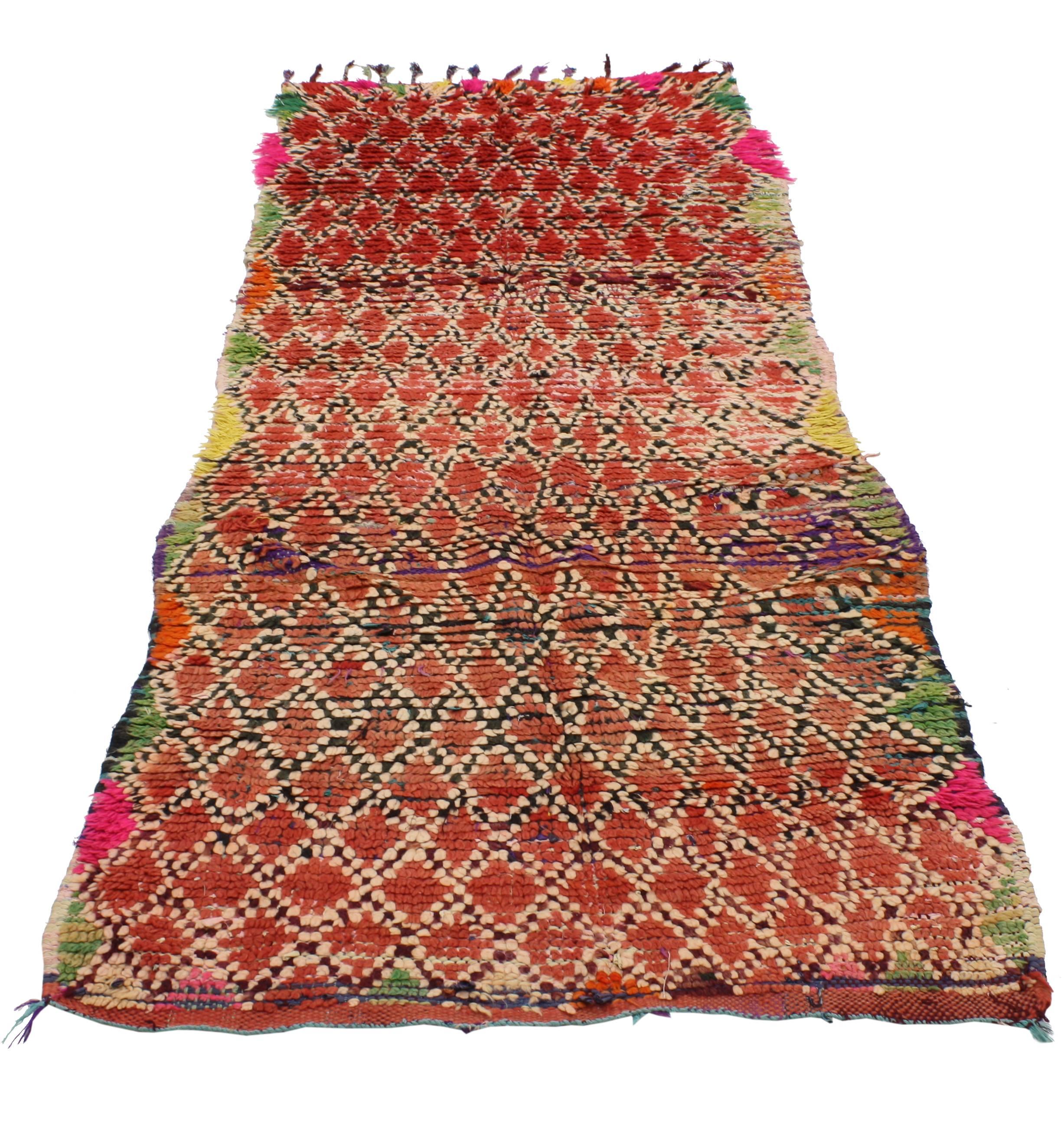 Vintage Berber Moroccan Runner with Tribal Style, Shag Hallway Runner ...