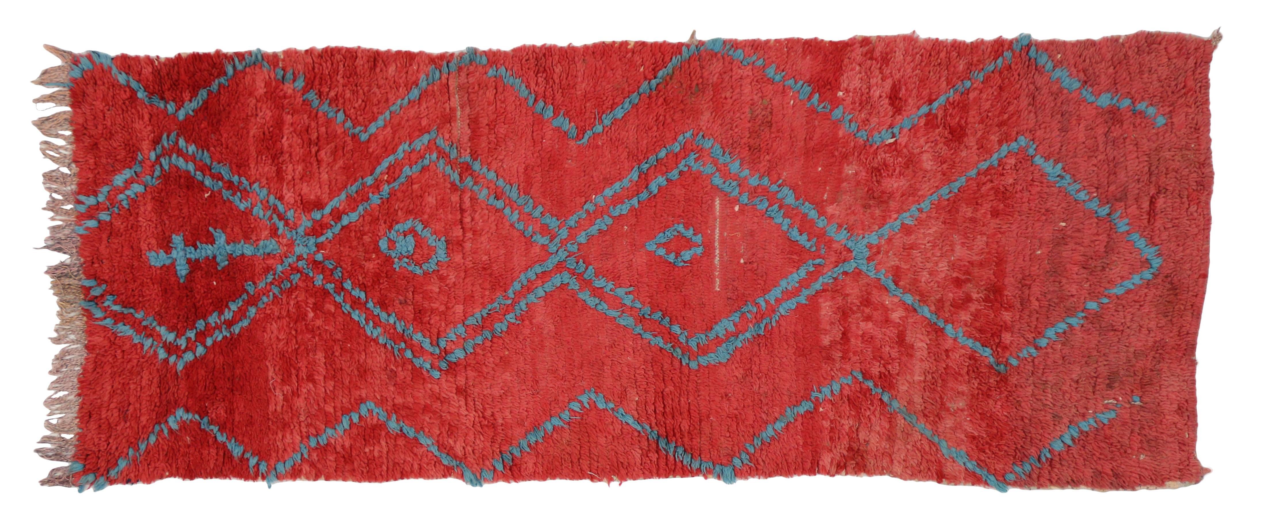 Vintage Berber Moroccan Runner with Modern Tribal Design at 1stDibs