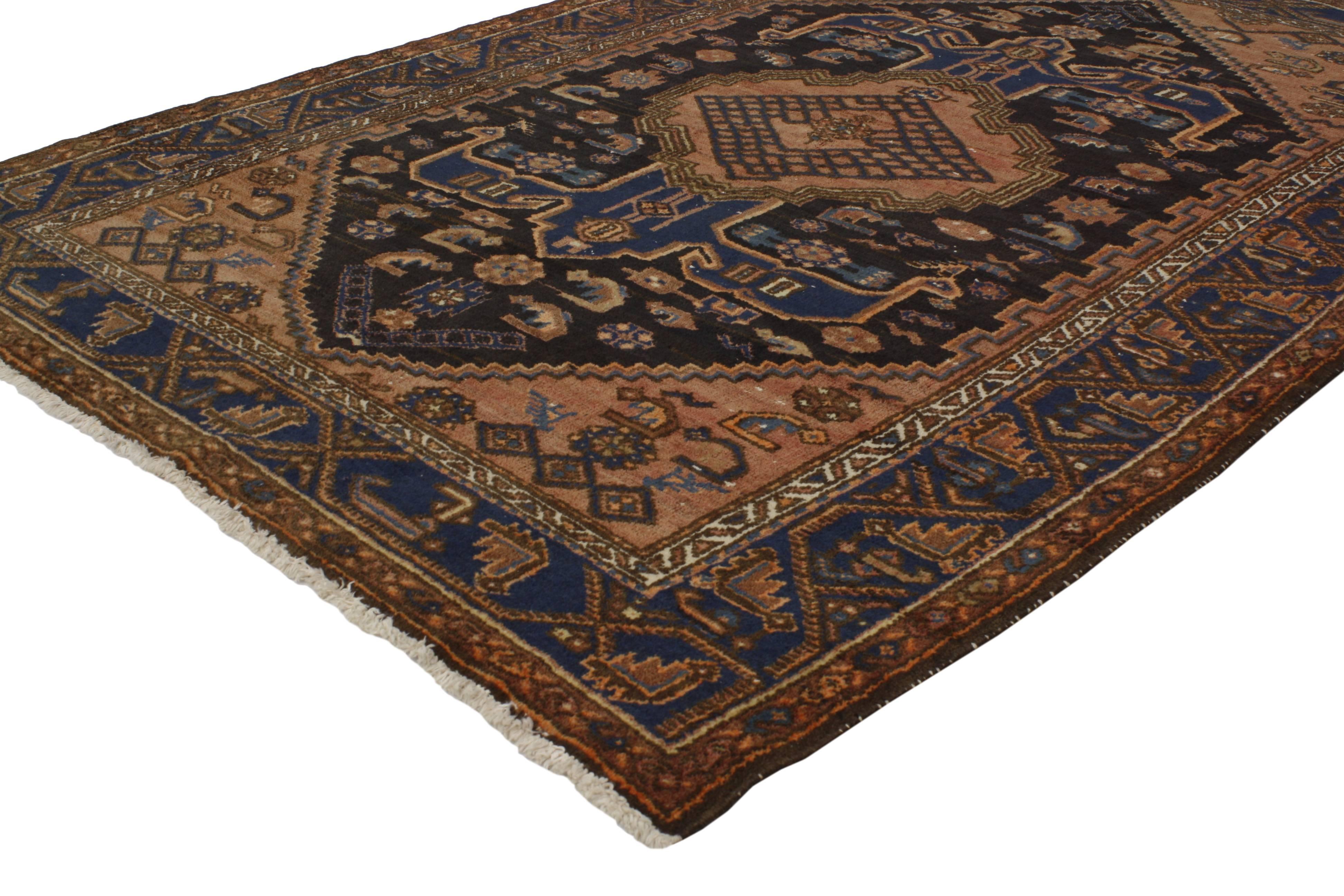 Antique Persian Hamadan Rug with Modern Tribal Style For Sale at 1stDibs