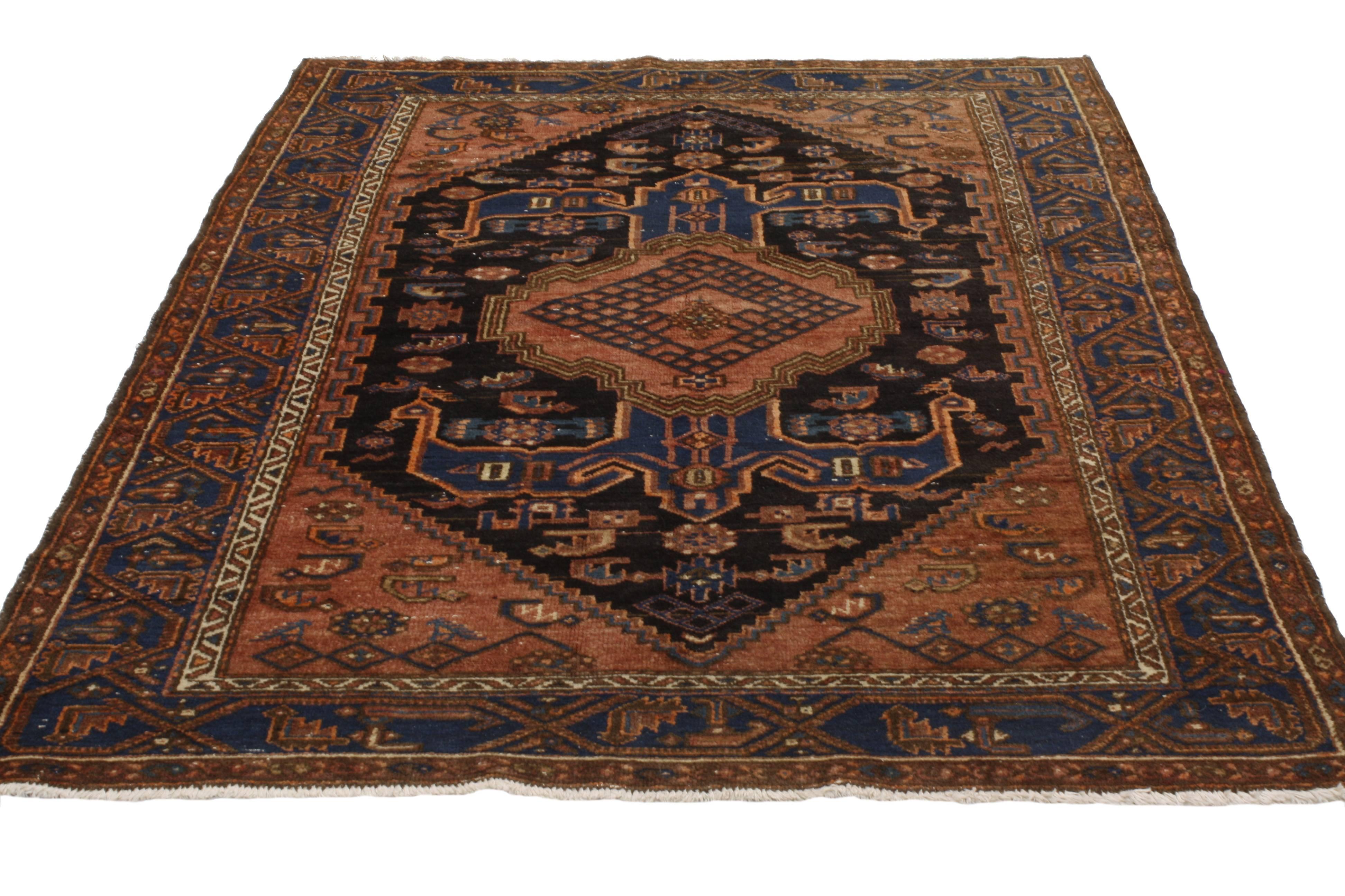 Antique Persian Hamadan Rug with Modern Tribal Style For Sale at 1stDibs