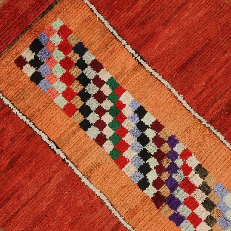 Mid-Century Modern Vintage Berber Moroccan Rug with Contemporary Cubism ...