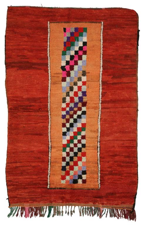 Mid-Century Modern Vintage Berber Moroccan Rug with Contemporary Cubism ...