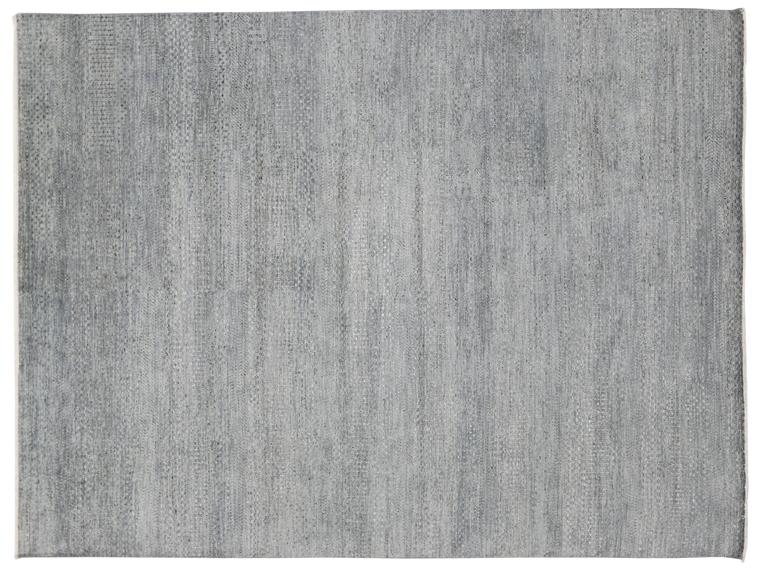 Transitional Grass Cloth Patterned Slate Blue Area Rug with Modern ...