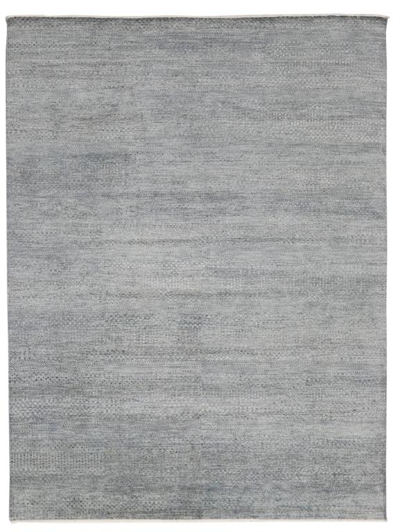 Transitional Grass Cloth Patterned Slate Blue Area Rug with Modern ...
