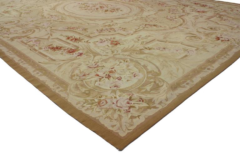 Vintage Aubusson Chinese Area Rug with French Chintz Style at 1stDibs