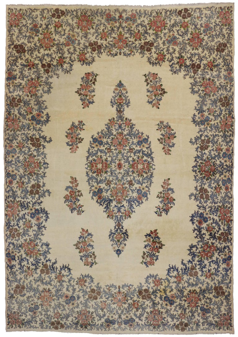 Antique Kerman Persian Rug with Traditional Style in Light Colors For ...