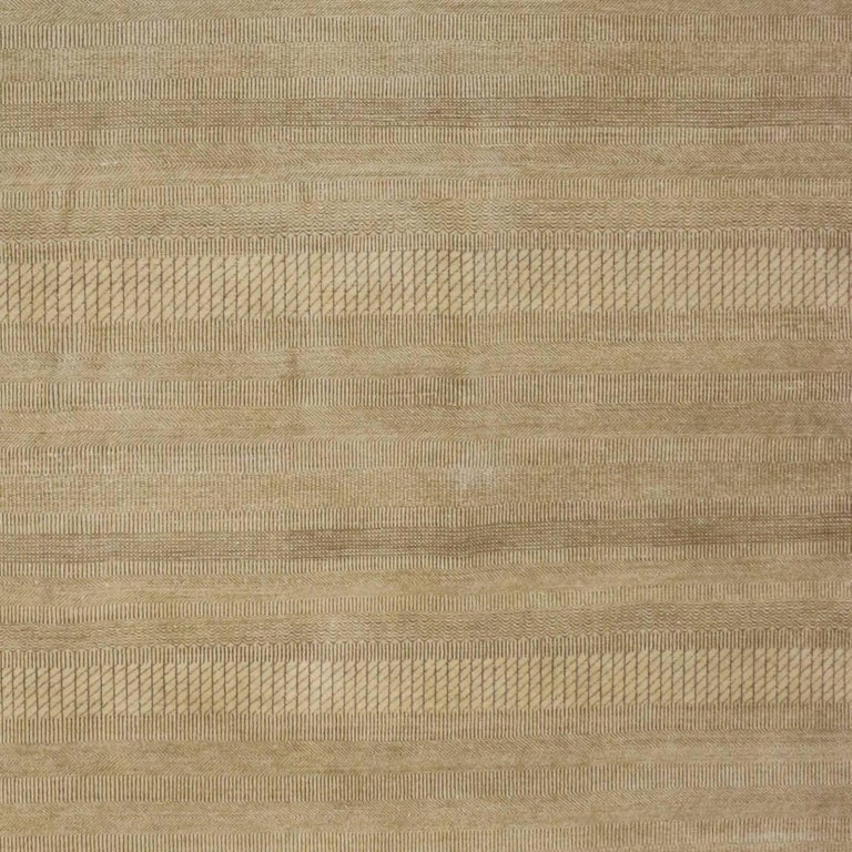 New Modern Transitional Neutral Tan Area Rug with Minimalist ...