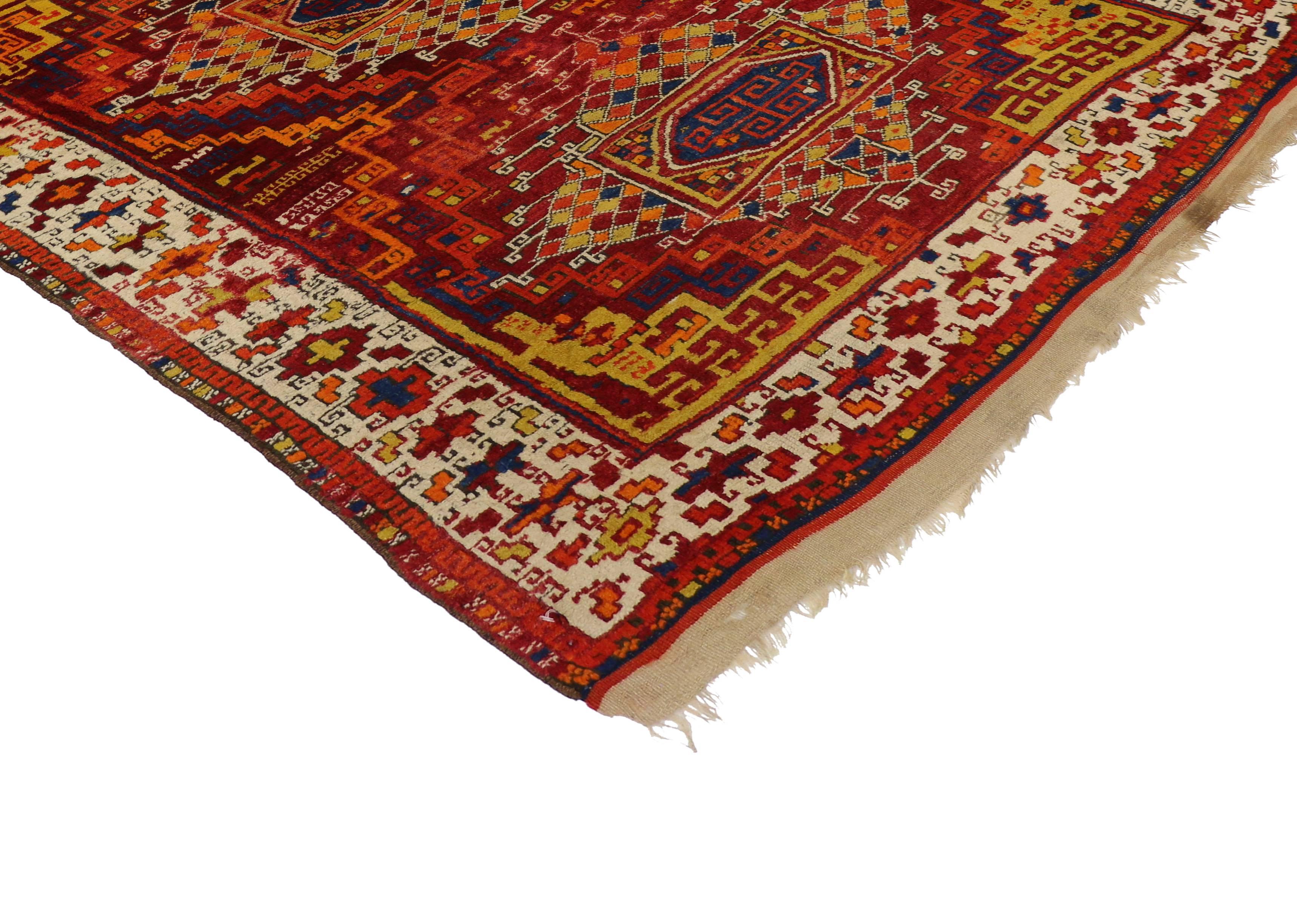 Antique Turkish Oushak with Modern Tribal Design at 1stDibs