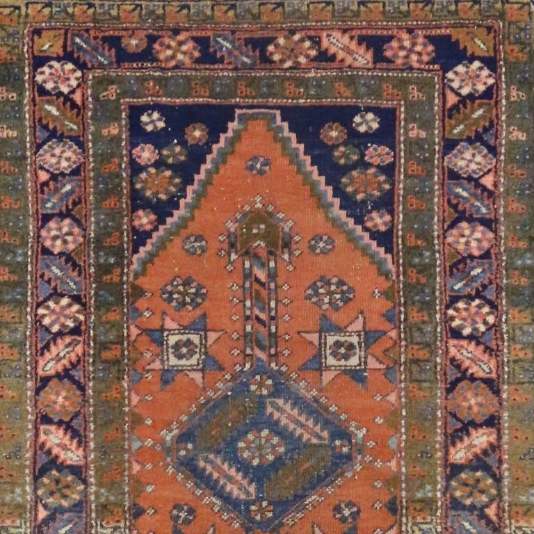 Antique Heriz Persian Runner with Modern Tribal Style For Sale at 1stdibs