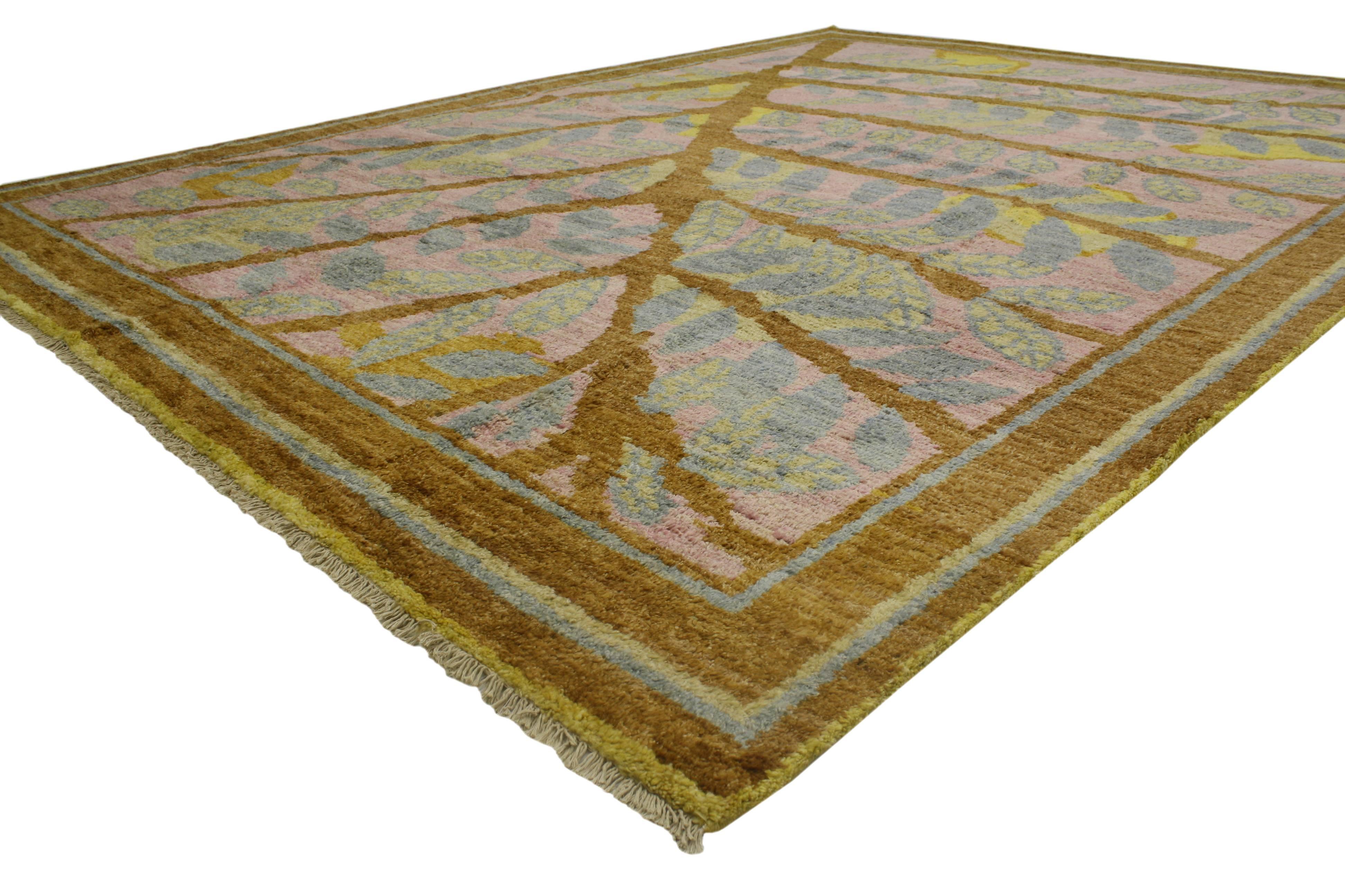 Contemporary Moroccan Style Rug with Tree and Leaves at 1stDibs