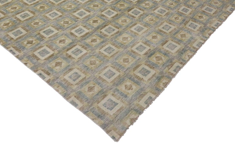 New Transitional Rug with Modern Geometric Design and Cubism Style For ...