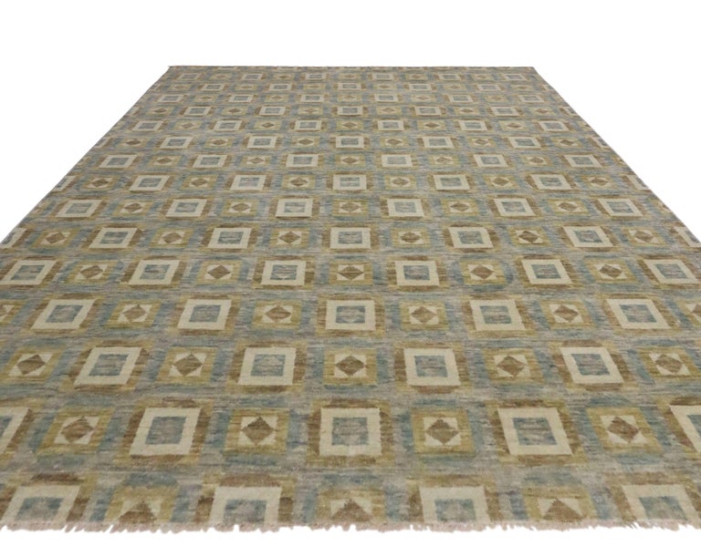 New Transitional Rug with Modern Geometric Design and Cubism Style For ...