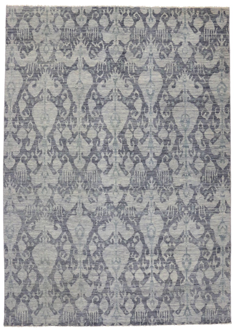 New Modern Transitional Ikat Area Rug For Sale at 1stDibs