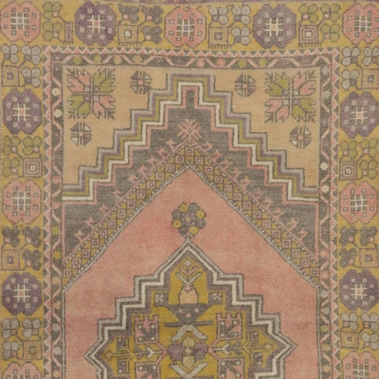 Vintage Turkish Oushak Accent Rug with Pastel Colors, Entry or Foyer ...
