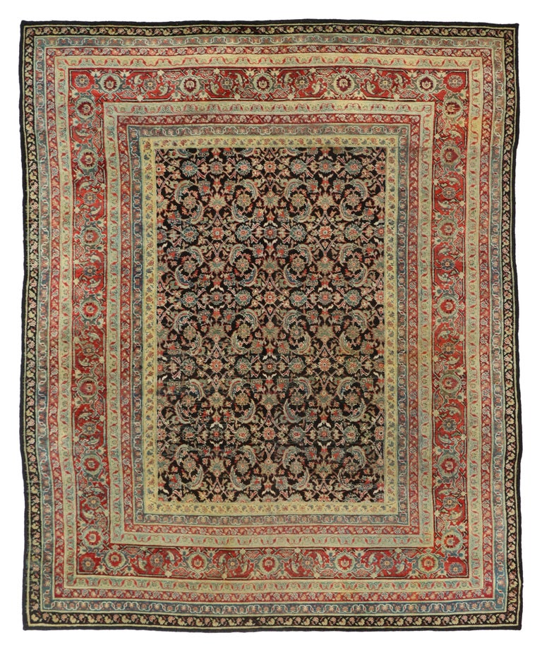 Vintage India Agra Rug with Modern Traditional Style For Sale at 1stDibs