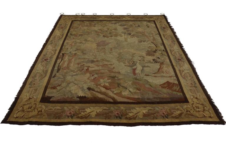 Late 19th Century Antique French Tapestry Wall Hanging with Old World ...