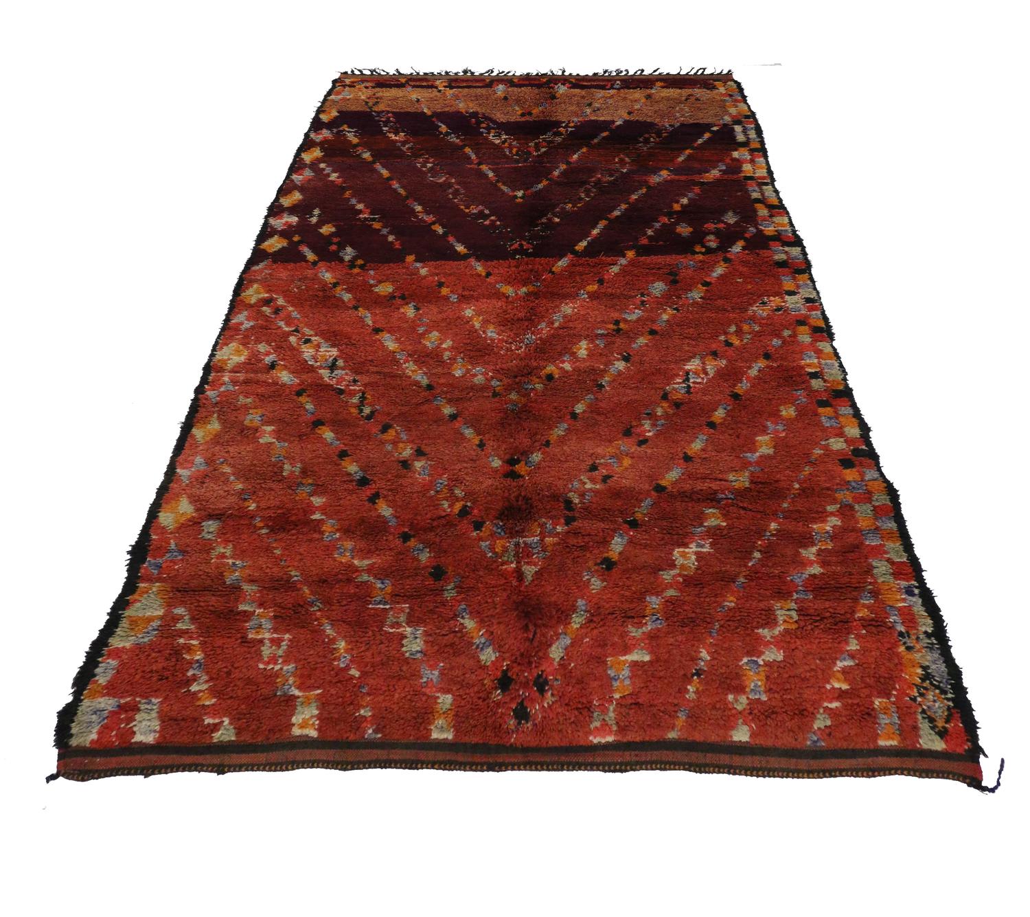 Berber Moroccan Rug with Tribal Design, Mid-Century Modern Style For ...