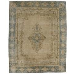 Vintage Persian Kerman Rug with Neutral Colors and Modern Industrial ...