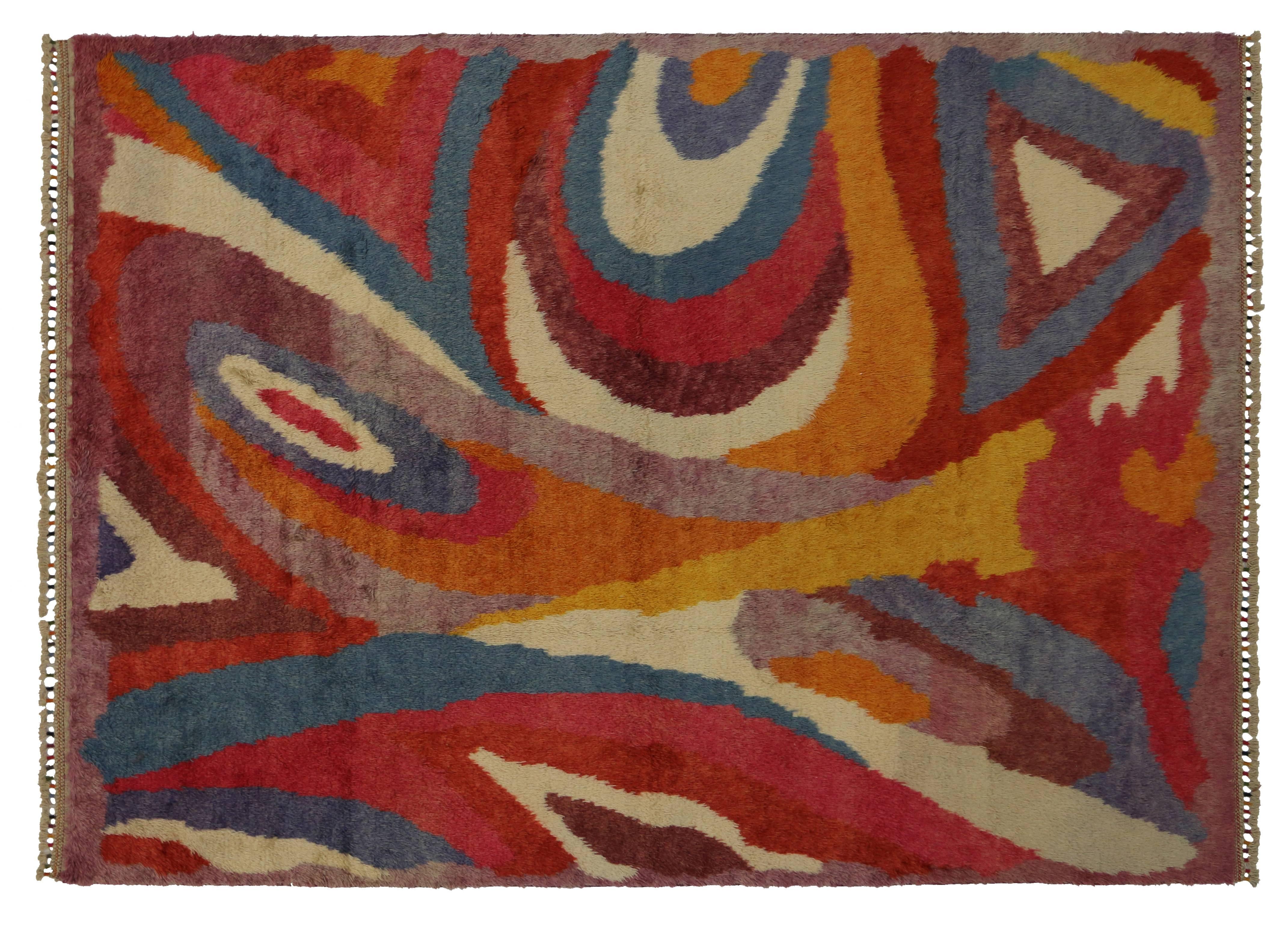 Modern Turkish Tulu Shag Rug with Contemporary Abstract Style at 1stDibs