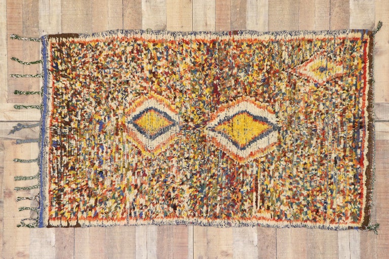 Mid-Century Modern Berber Moroccan Sunshine Yellow Rug, Moroccan Shag ...