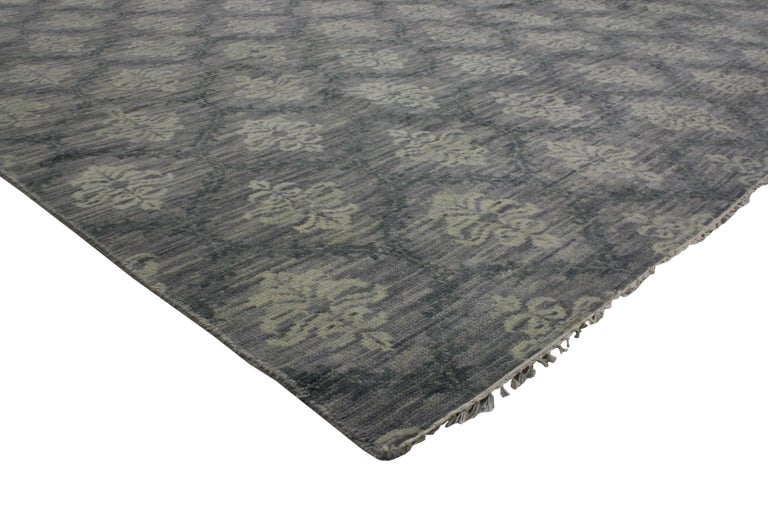 New Modern Transitional Damask Area Rug, Contemporary Victorian Damask ...