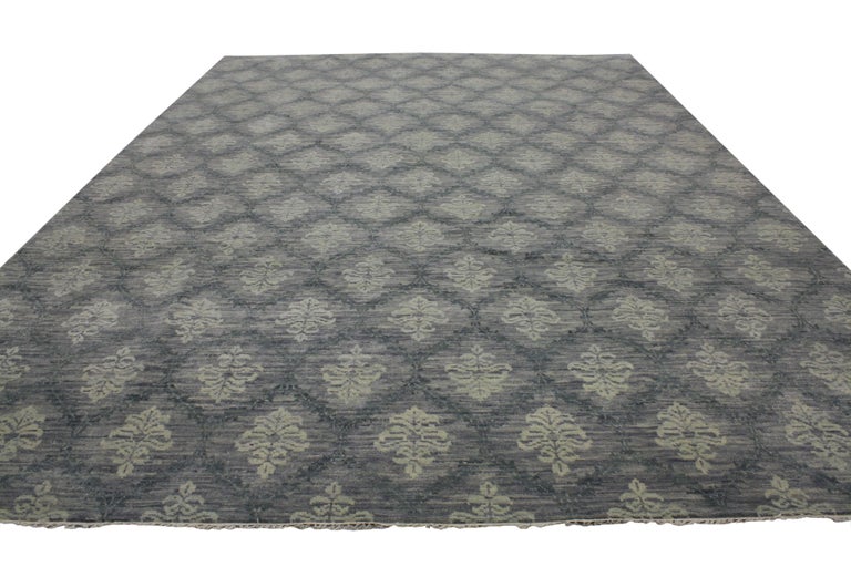 New Modern Transitional Damask Area Rug, Contemporary Victorian Damask ...