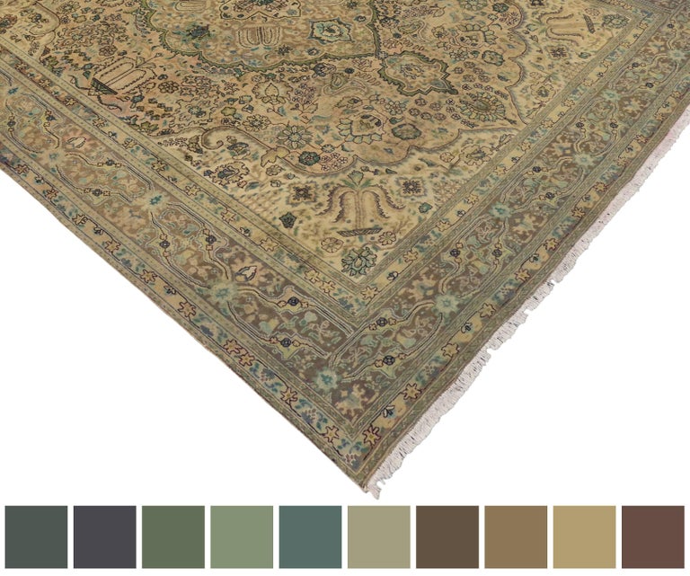 Vintage Persian Tabriz Rug with Modern Traditional Style For Sale at ...