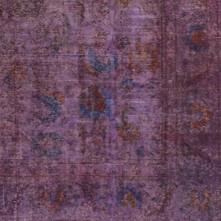 Distressed Overdyed Purple Persian Rug with PostModern Memphis Style at ...