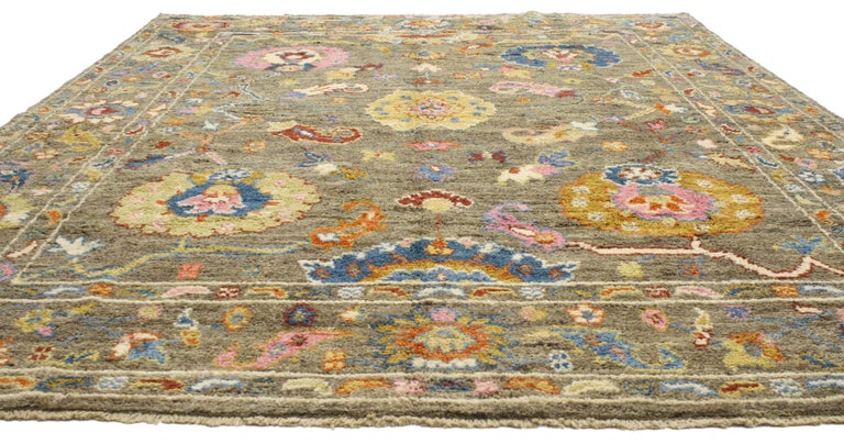 Modern Oushak Style Rug with Bright Colors, Contemporary Oushak Rug at ...