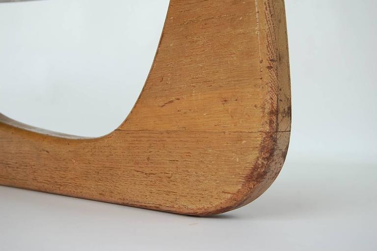 Isamu Noguchi Style Coffee Table with Rojo Alicante Marble Top at 1stDibs